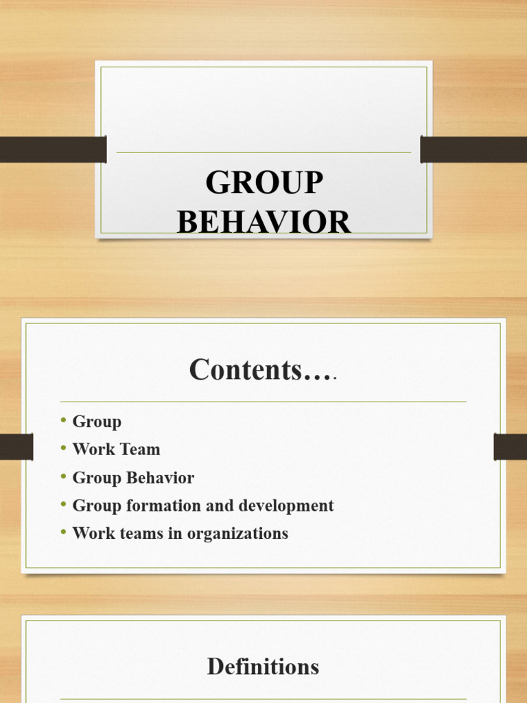 Understanding Group Behavior and Teams | PDF | Social Psychology ...