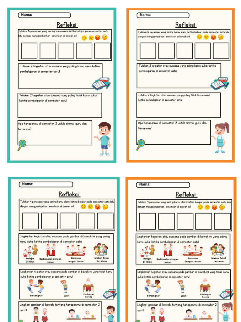 Refleksi Awal Masuk Sekolah Semester 2 | PDF