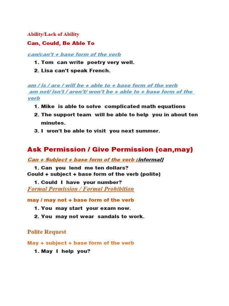 Modals | Download Free PDF | Verb