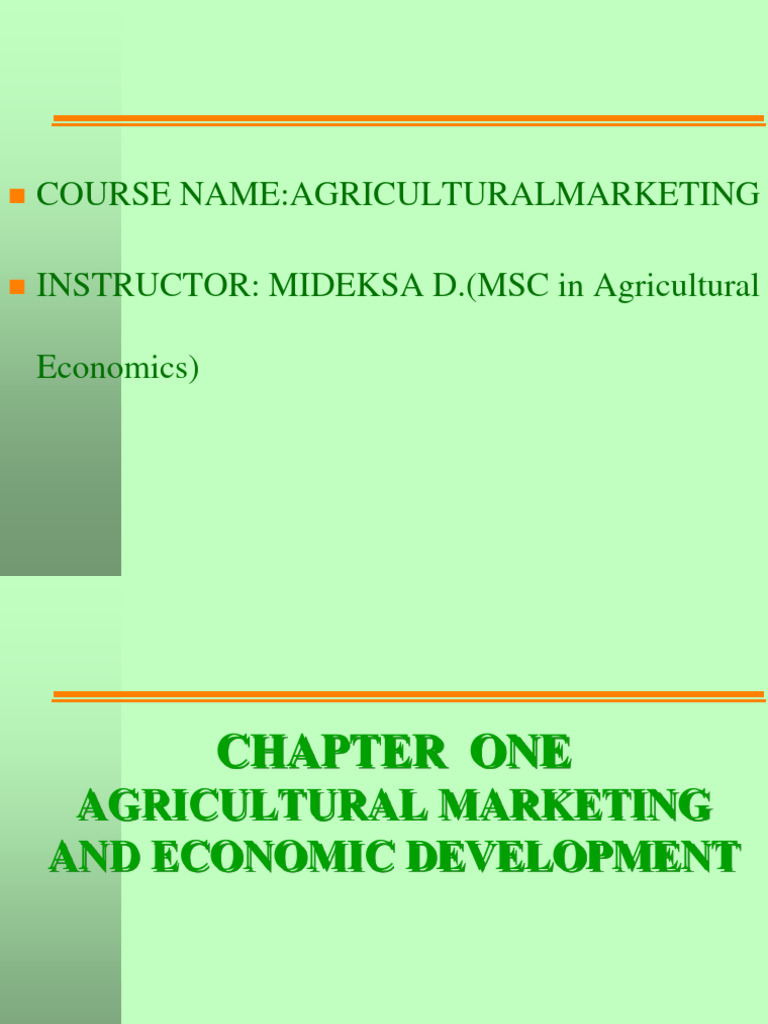 Agricultural Marketing Fundamentals | PDF | Demand | Economic Surplus