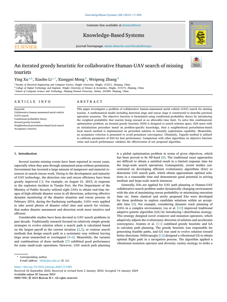 An Iterated Greedy Heuristic for Collaborative Human UA 2024 Knowledge ... An Iterated Greedy Heuristic for Collaborative Human UA 2024 Knowledge ...