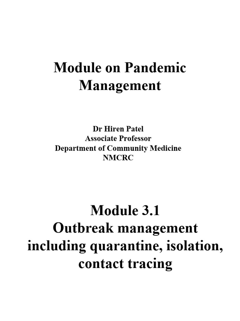Pandemic Module Ppt | PDF | Infection | Epidemics