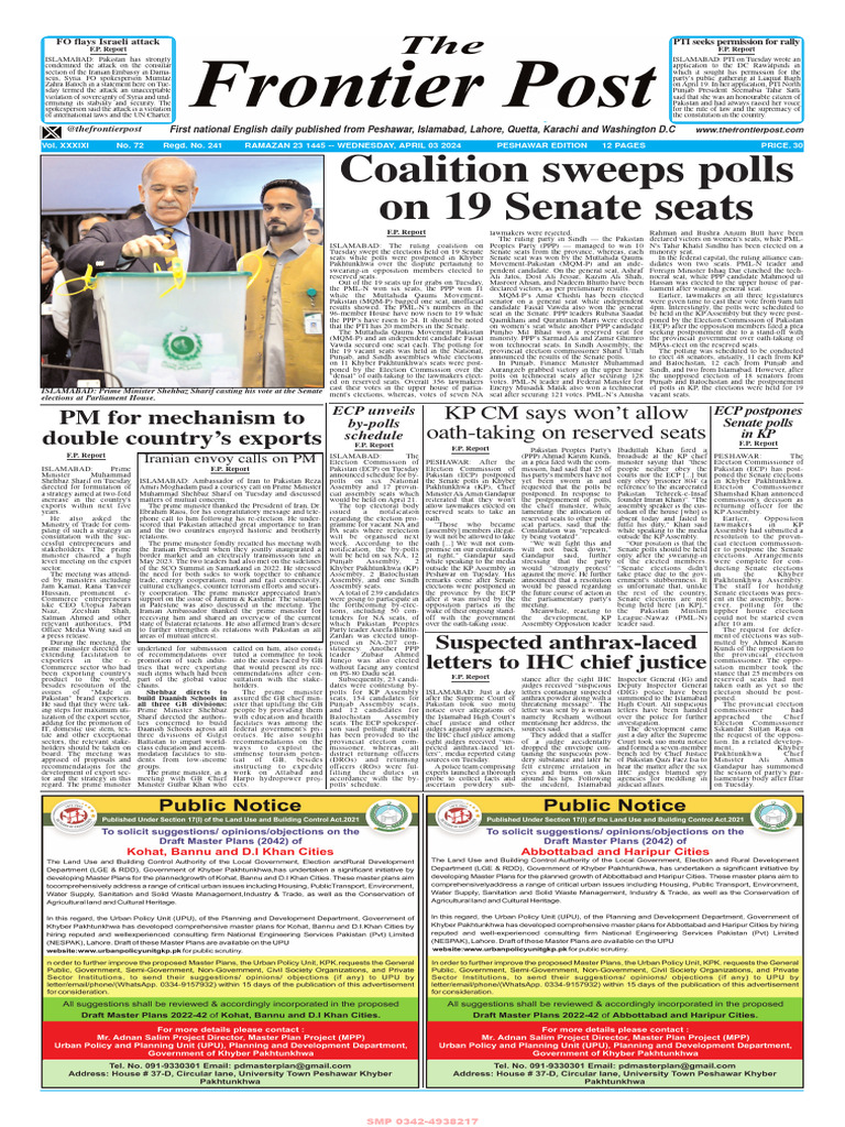 4 Apr Frontier Post | PDF | Khyber Pakhtunkhwa | Politics Of Pakistan