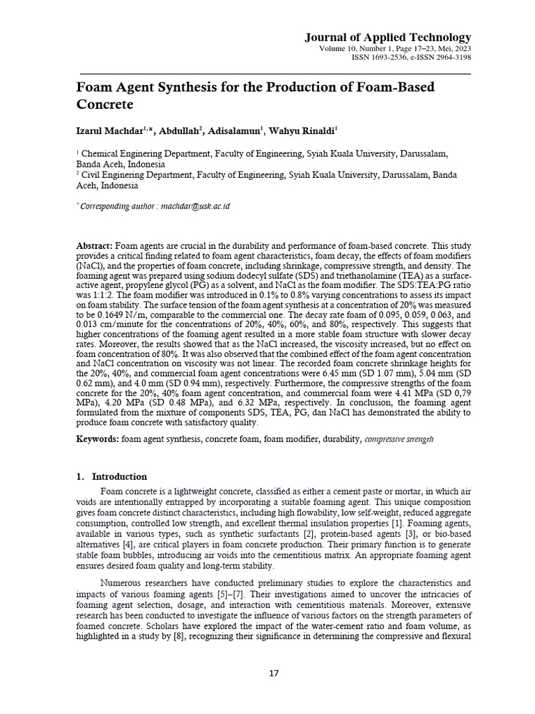 SDS TEA PG 1 1 2foam Concrete | PDF | Foam | Concrete