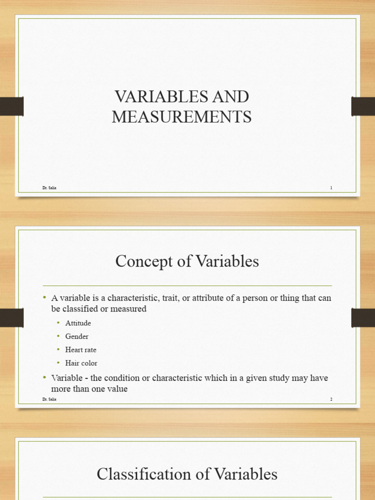 Variables and Measurements | PDF | Level Of Measurement | Dependent And ...