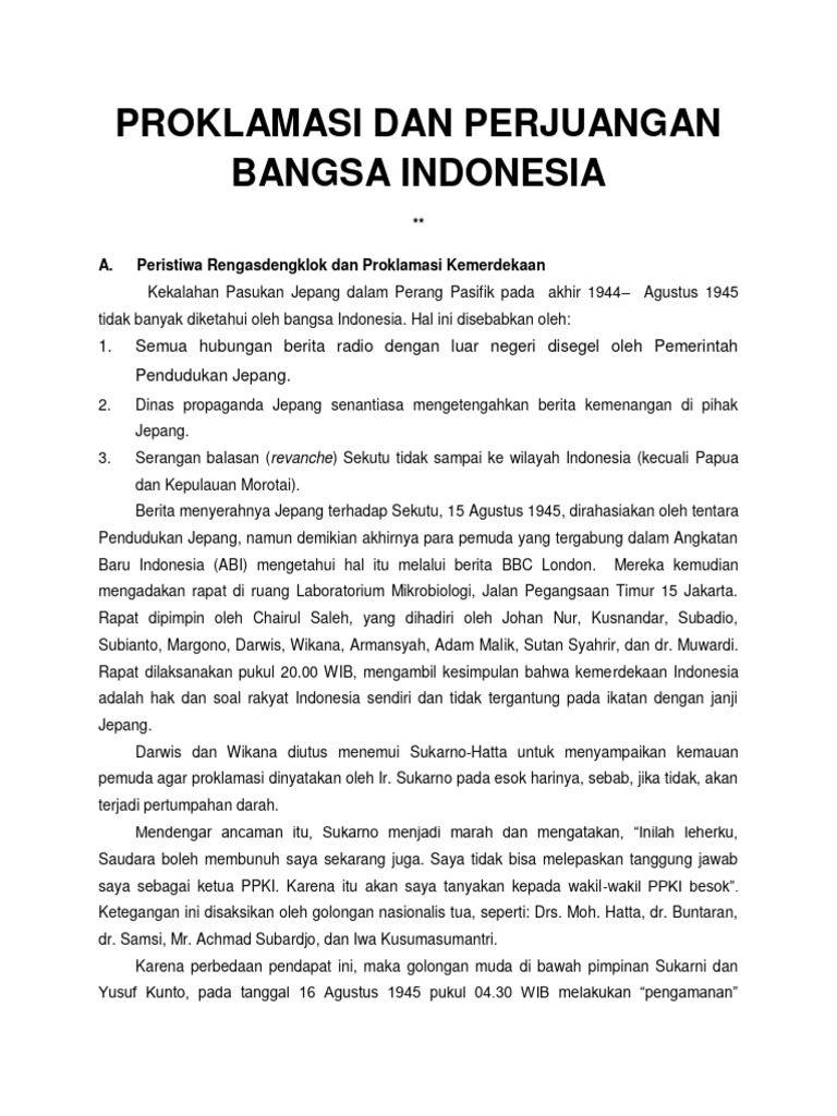 Proklamasi Kemerdekaan Indonesia | PDF