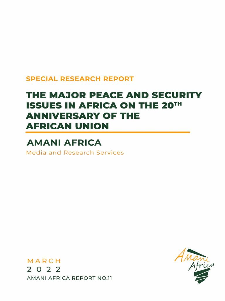 The Major Peace and Security Issues in Africa in The Year The AU Marks ...