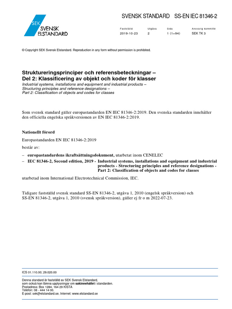 Struktureringsprinciper Och Referensbeteckningar - Del 2 ...