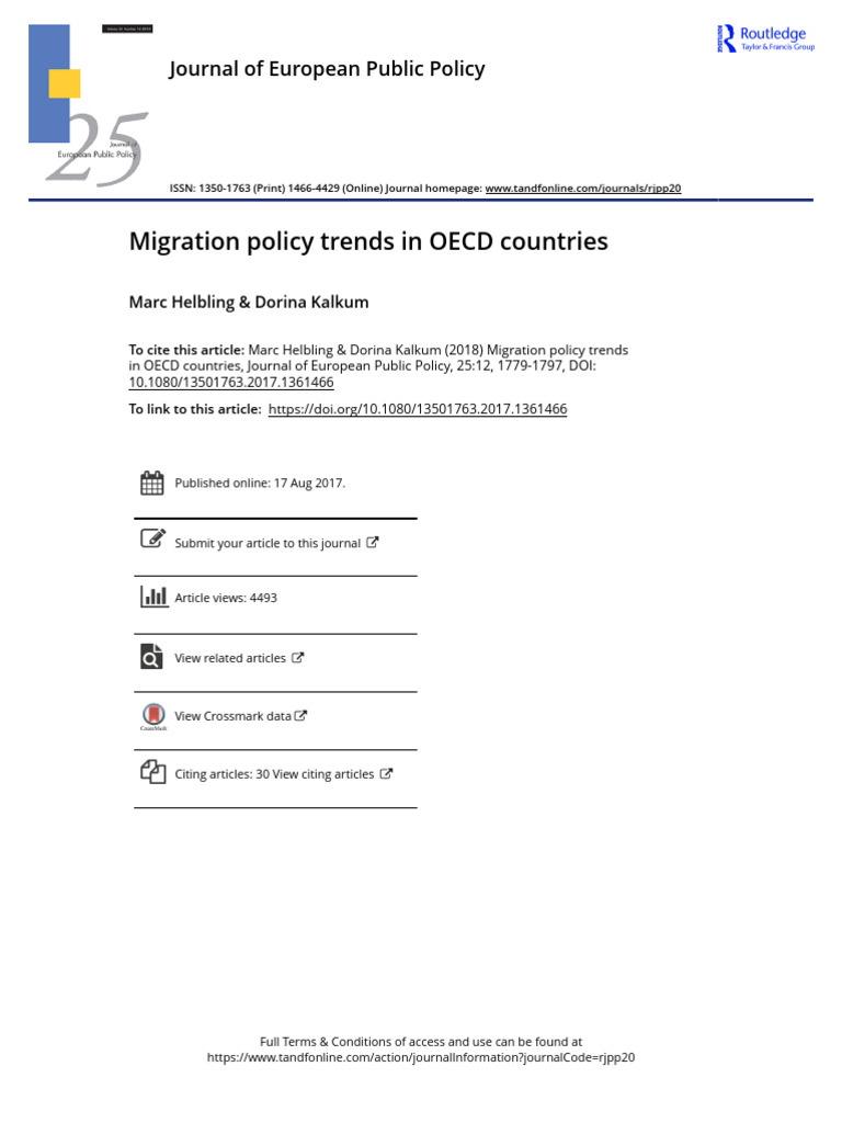 Migration policy trends in OECD countries | PDF | Immigration | Human Migration