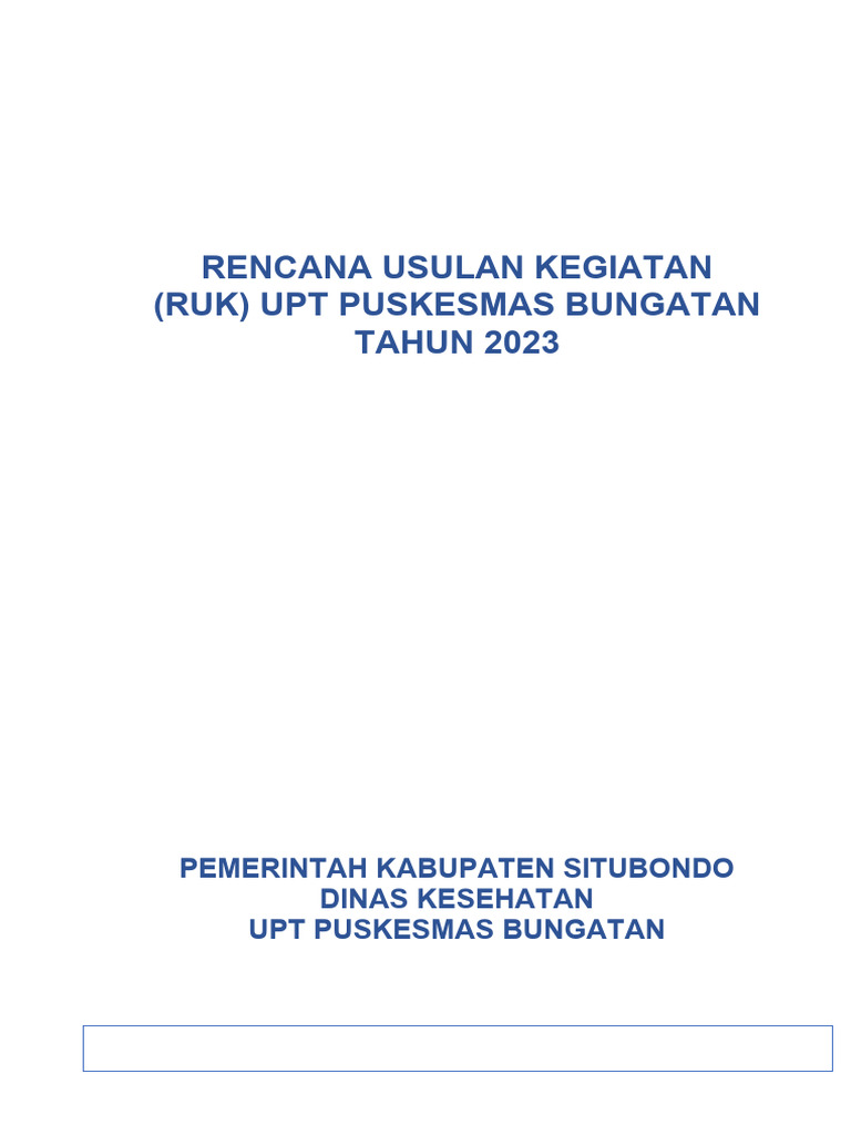 Contoh RUK Puskesmas | PDF