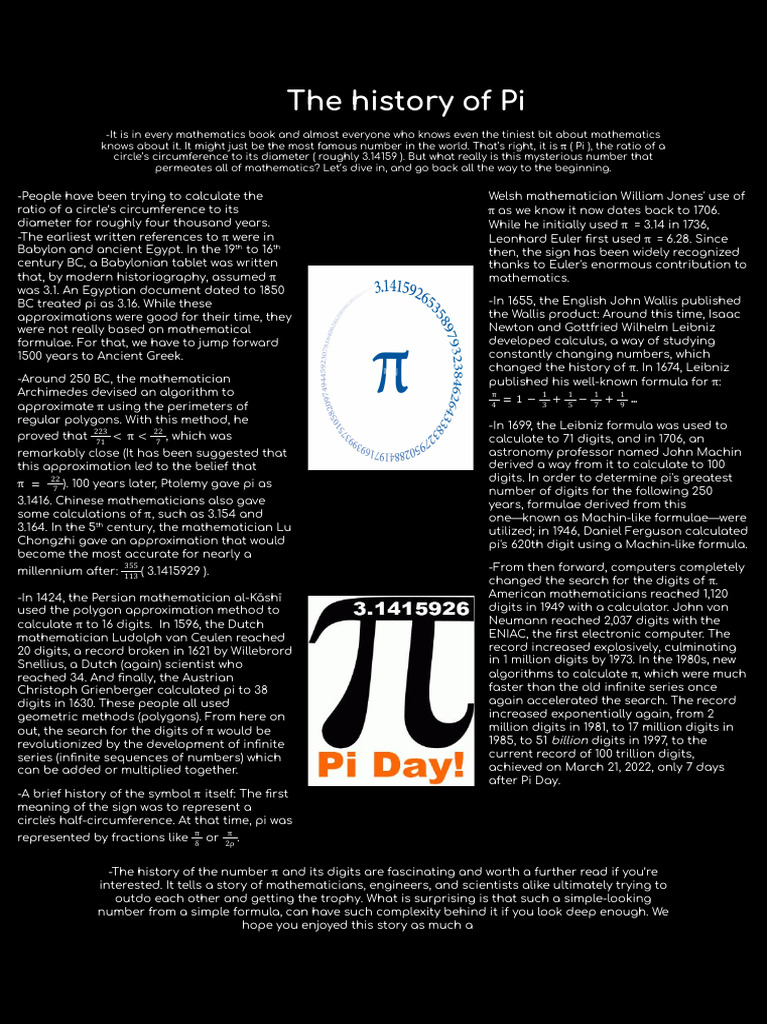 The History of Pi | PDF | Pi | Mathematics