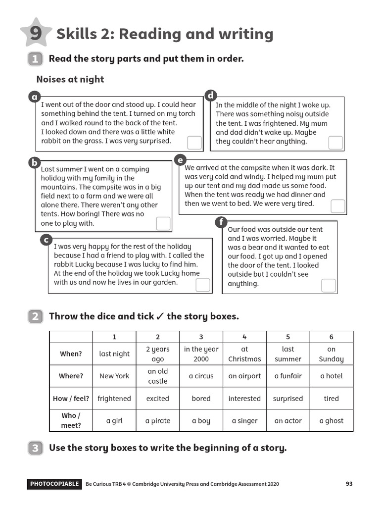 Reading and Writing Worksheet - Unit 9 | PDF