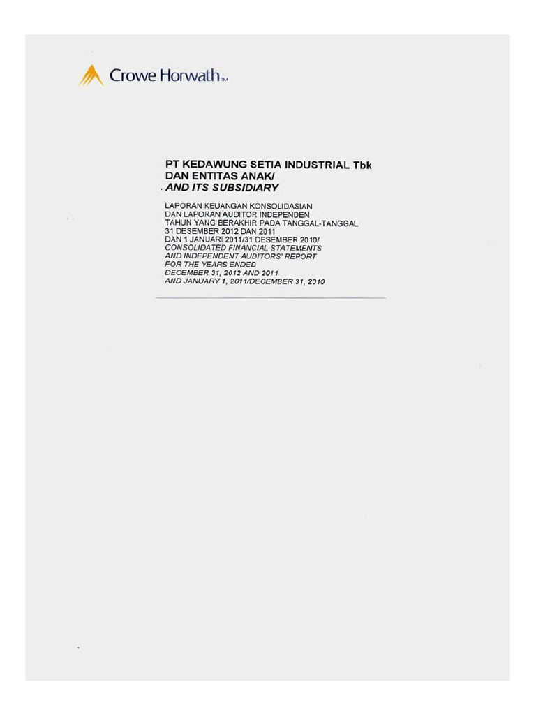 Kdsi - LK Audit 2012 | PDF | Equity (Finance) | Debt