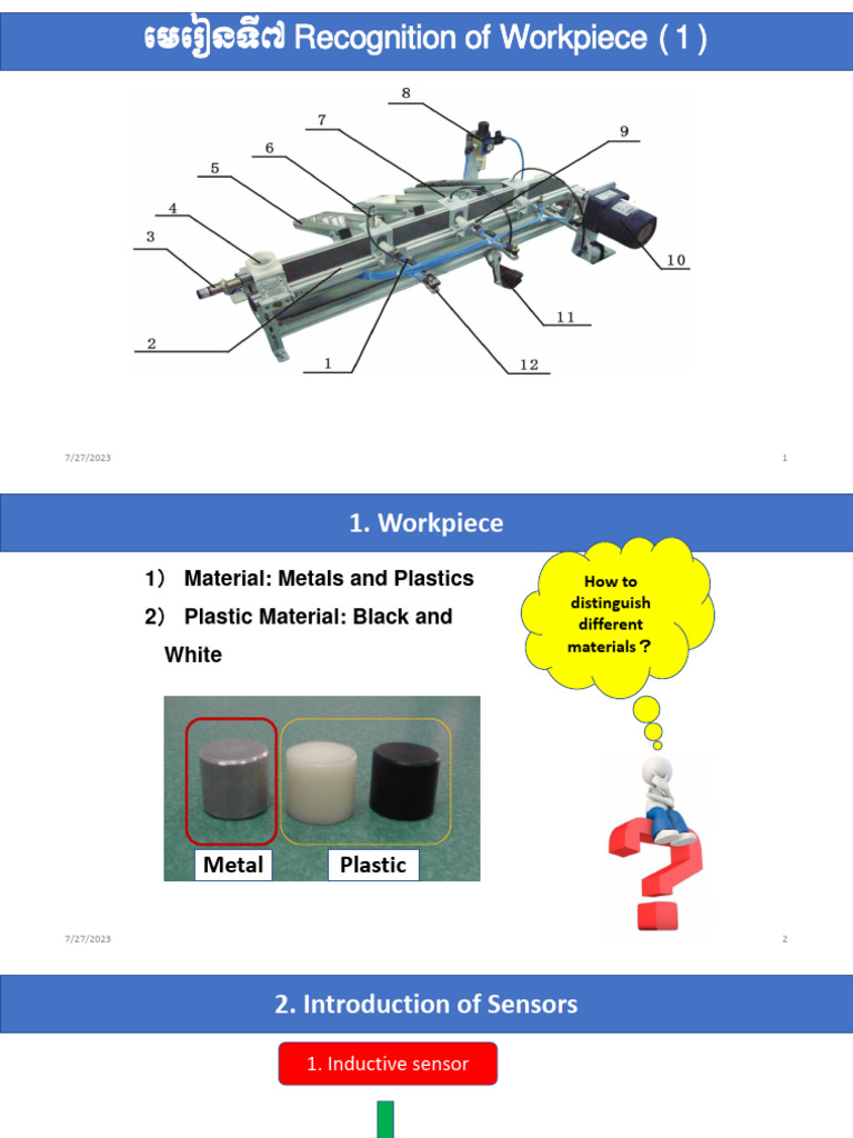 មេរៀនទី៧ Recognition of Workpiece | PDF | Sensor | Optical Fiber