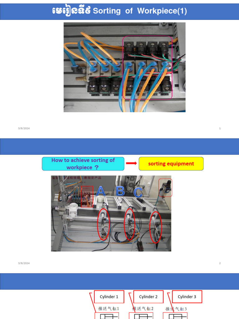 មេរៀនទី៩ Sorting of Workpiece | PDF | Valve | Inductor