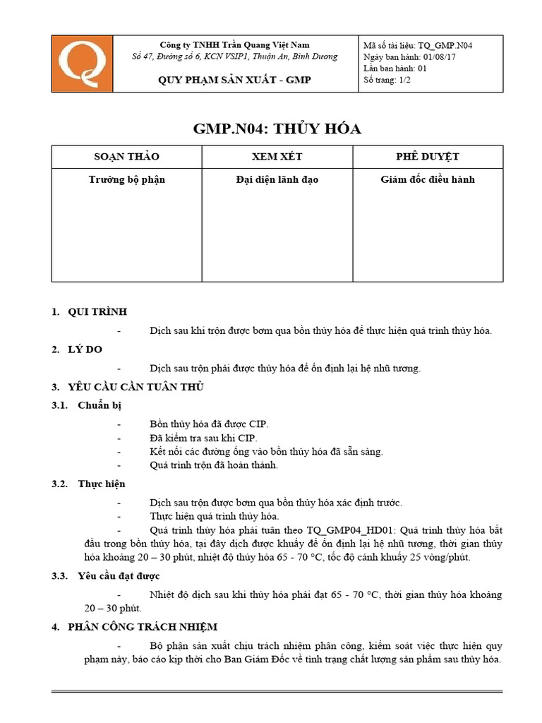 TQ - GMP.N04 - TH y Hóa | PDF