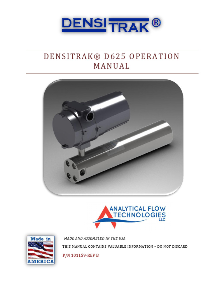 REV B D625 Users Manual | PDF | Density | Flow Measurement