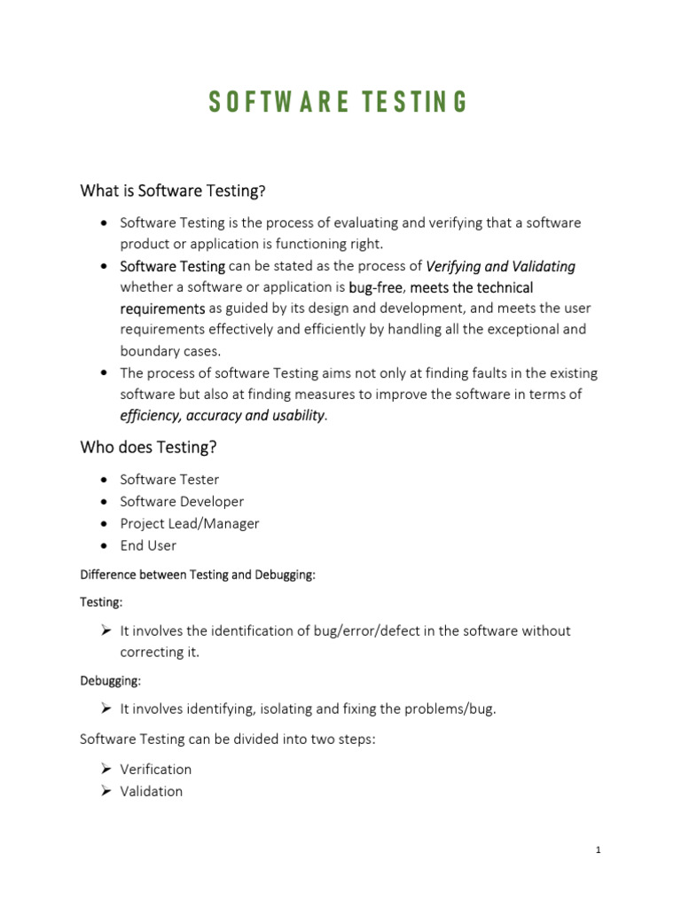 Software Testing | PDF | Software Testing | Software Bug