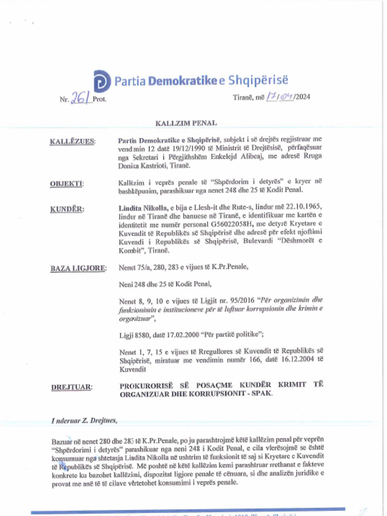 Kallzim Penal - PD - Lindita Nikolla | PDF