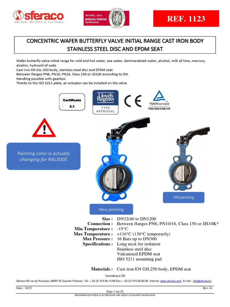 Concentric Wafer Butterfly Valve | PDF | Valve | Screw