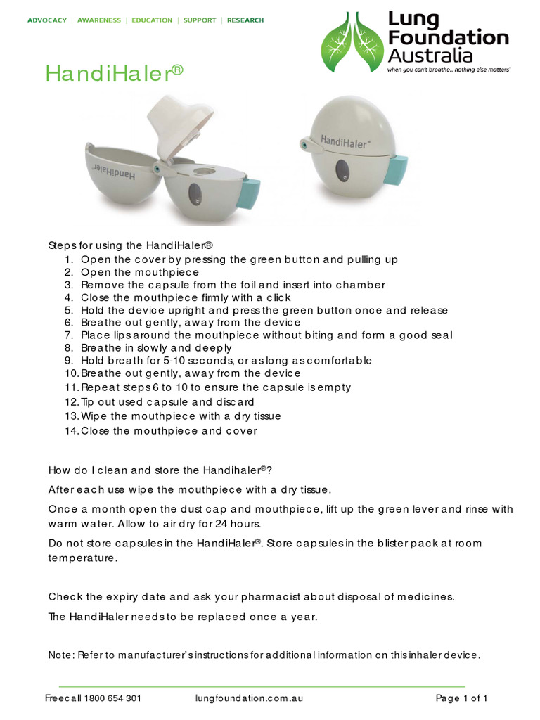 Handihaler Handout | PDF | Home & Garden | Self-Improvement