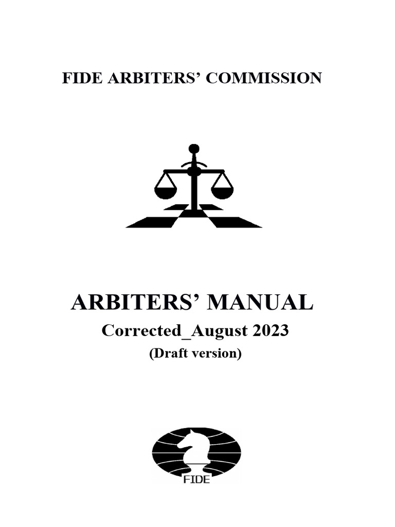 Arbiter Manual | PDF | Chess | Abstract Strategy Games