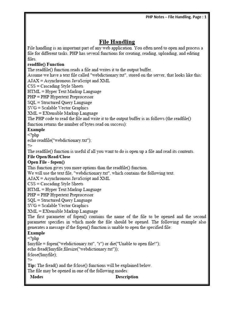 Class-11-File handling | PDF | Ajax (Programming) | Php Class-11-File handling | PDF | Ajax (Programming) | Php