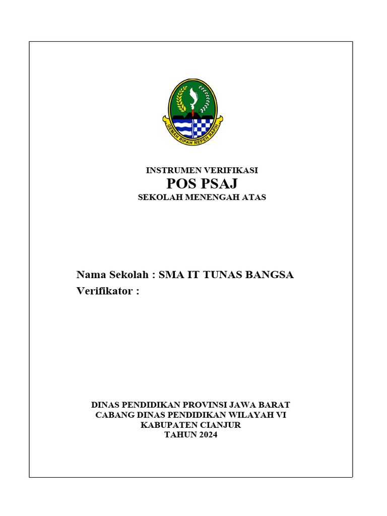 Instrumen-Verval POS PSAJ Tahun Ajaran 2024-2025 | PDF