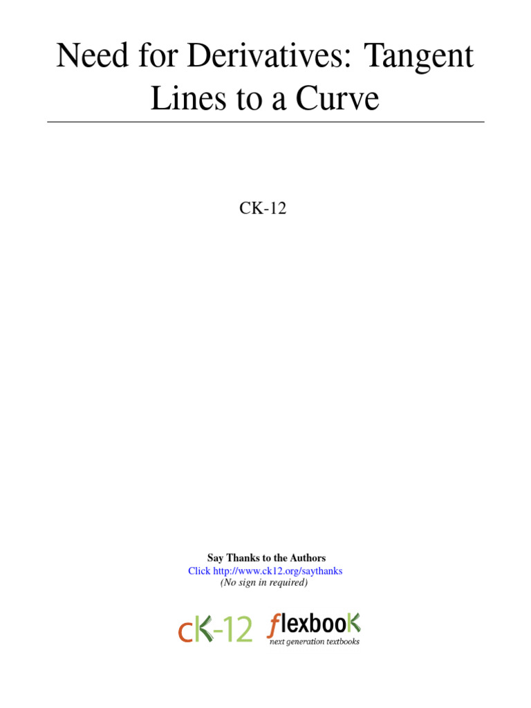 Week 005 Lines That Are Tangent To A Curve Pdf Slope Tangent