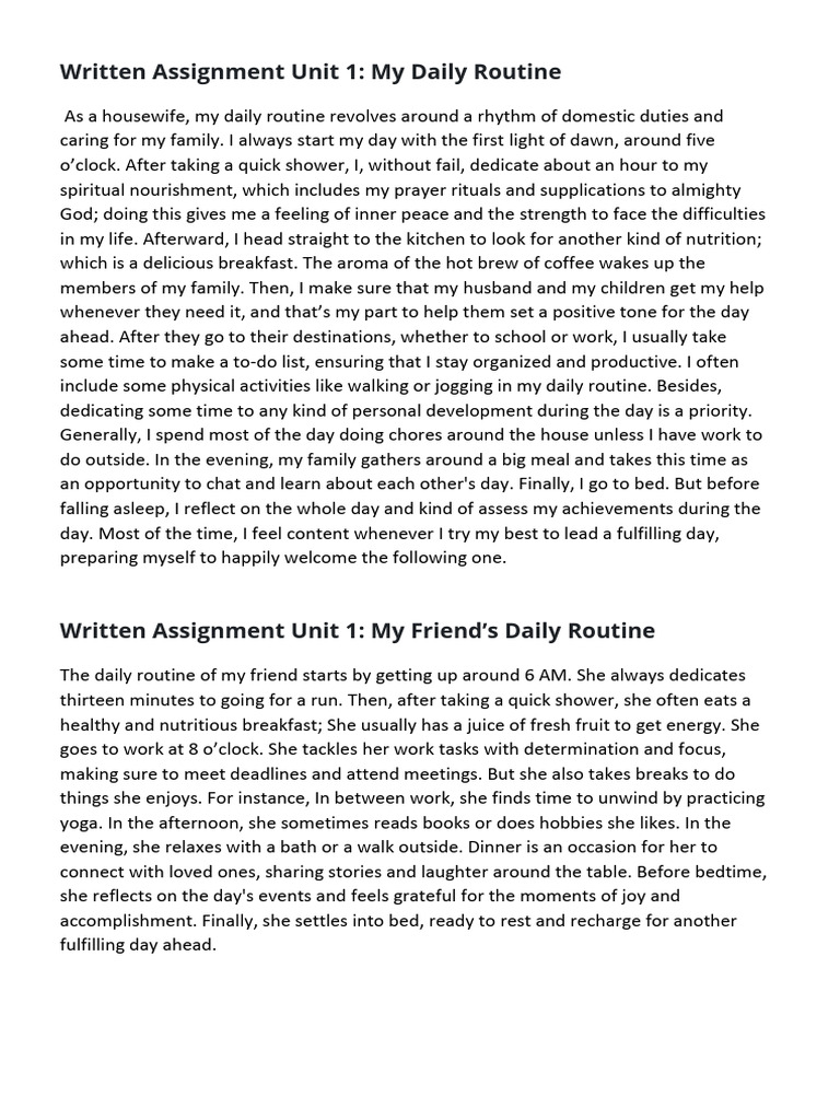 Written Assignment Unit 1 | PDF