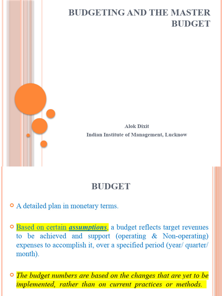 Budgeting and the master budget | PDF | Budget | Expense