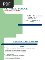 Class 9 Physics Chapter 2 Force and Laws of Motion | PDF