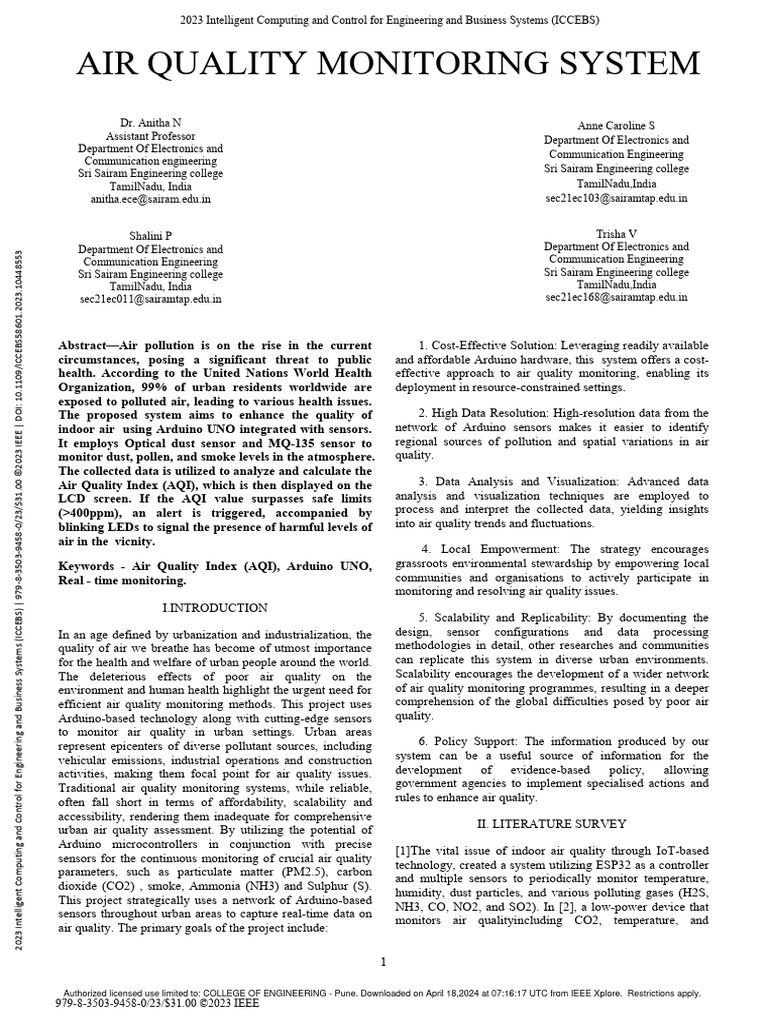 Air_Quality_Monitoring_System | PDF | Arduino | Air Pollution