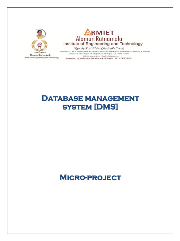 DMS Microproject | PDF | Microsoft Access | Databases DMS Microproject | PDF | Microsoft Access | Databases