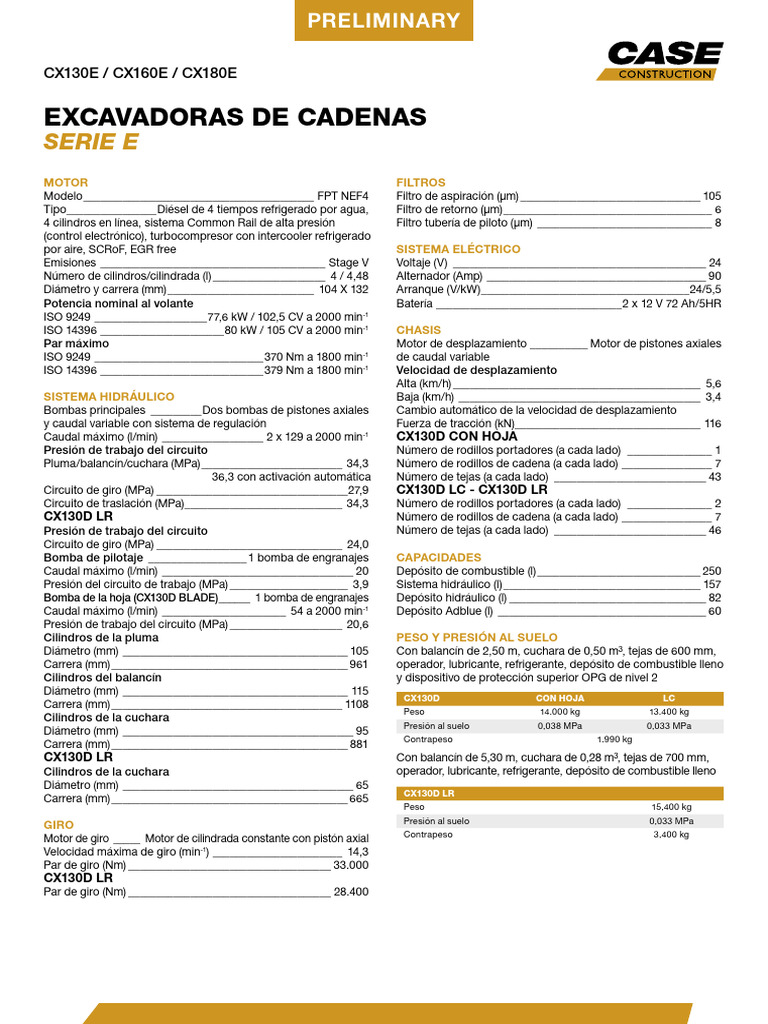 CASE_CX130E-CX160E-CX180E_ES | PDF | Propulsión | Tecnología de vehículos