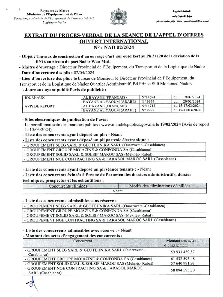 Extrait PV NAD 02-2024 | PDF