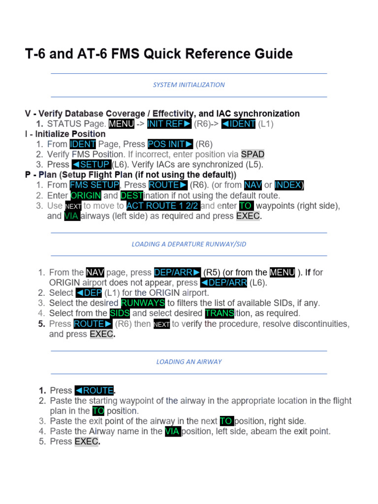 FMS. FMS Quick Reference Guide | Download Free PDF | Aviation | Computing