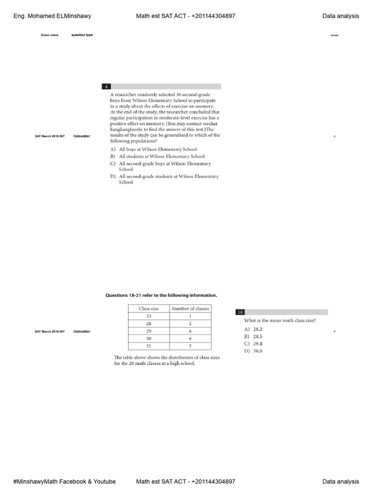 Data Analysis | PDF | Sat | Mathematics