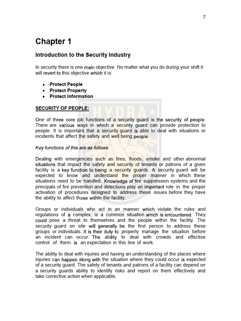 Introduction to the Security Industry | PDF | Security Guard | Computer ...