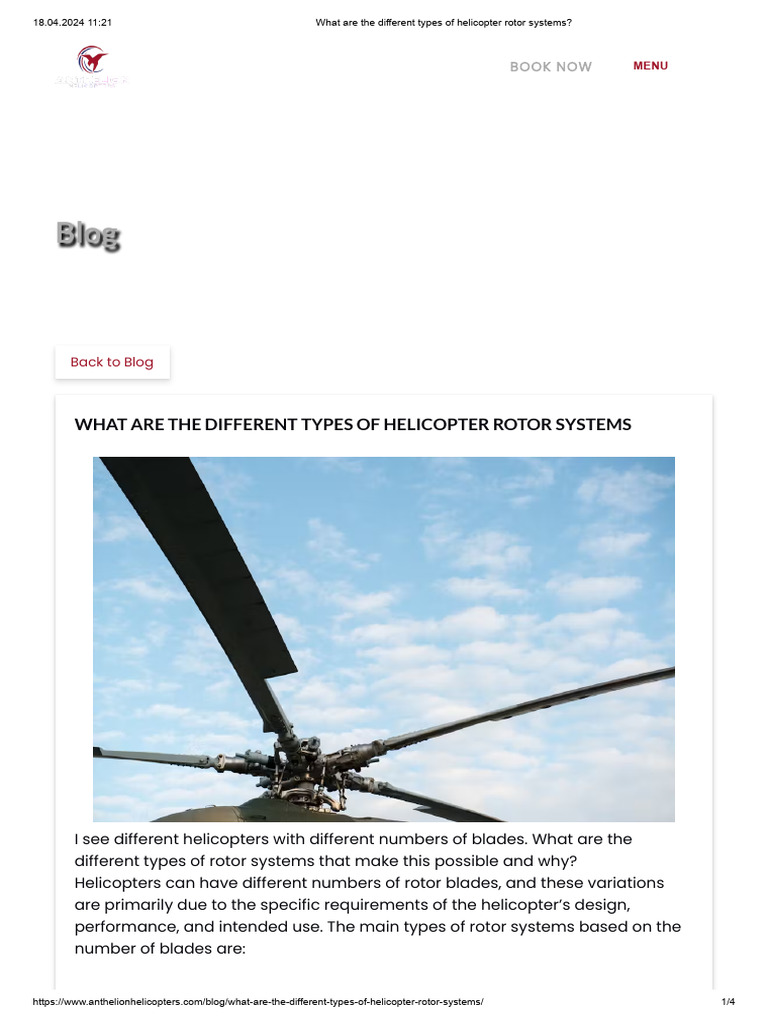 Types of Helicopter Rotor Systems | PDF | Helicopter Rotor | Quadcopter