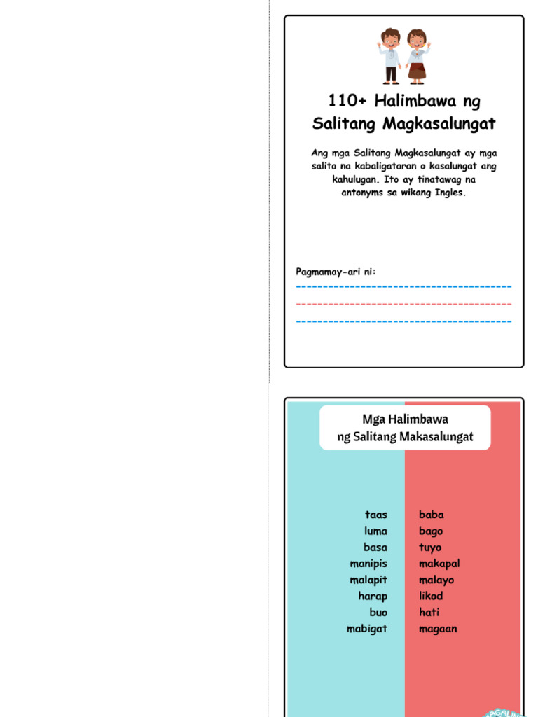 110+ Halimbawa NG Magkasalungat | PDF