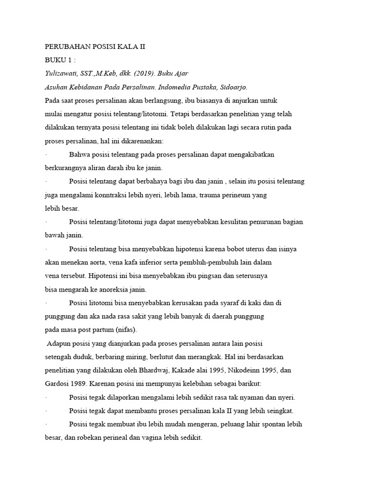 Perubahan Posisi Kala Ii | PDF