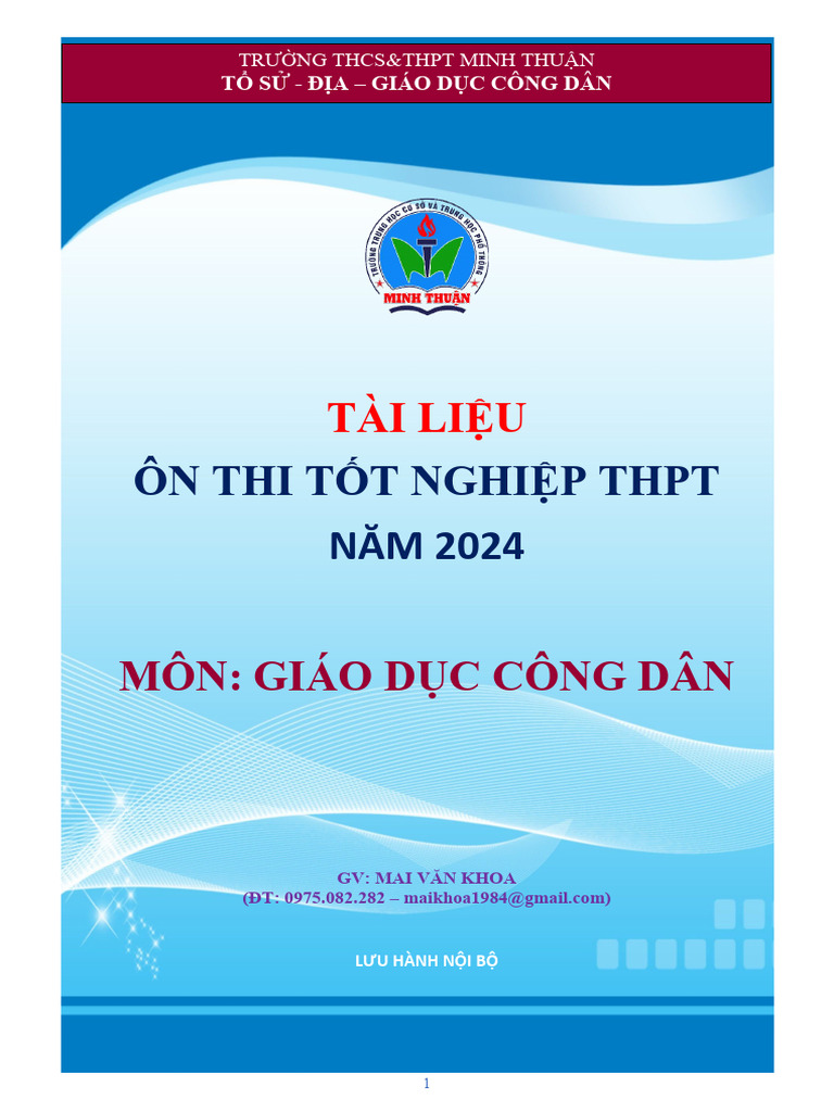 He Thong Kien Thuc On Thi THPT 2024 - Full | PDF