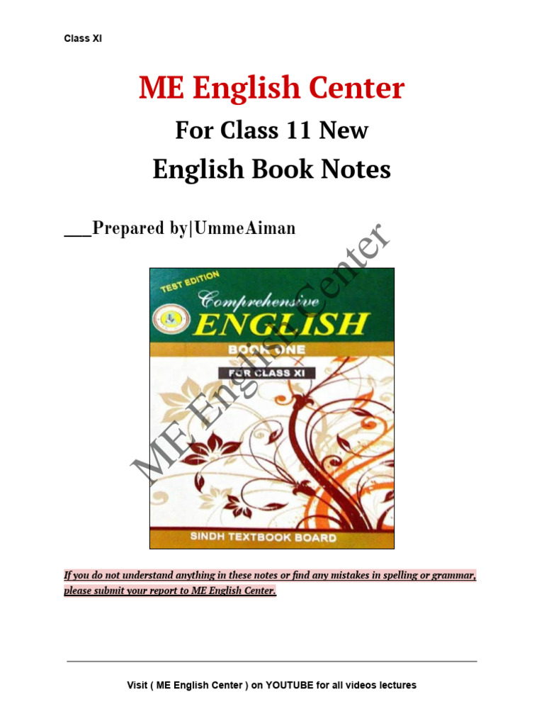 Class 11 New English Book Notes | PDF | Telecommunications | Telephone