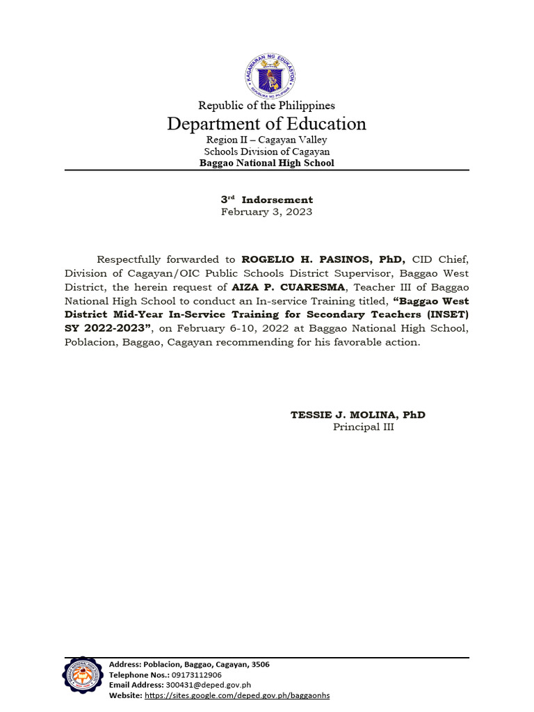 1st Indorsement | PDF