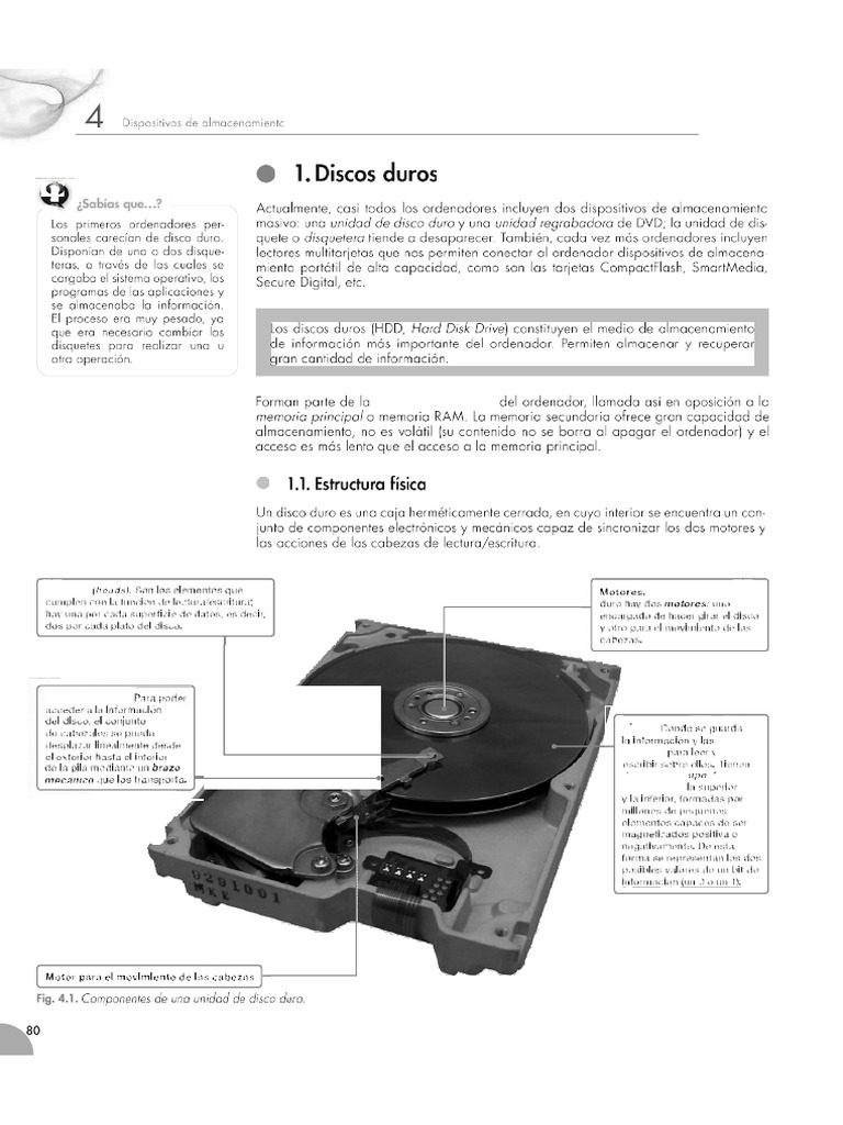 Dispositivos de Almacenamiento y Disco Duro | PDF