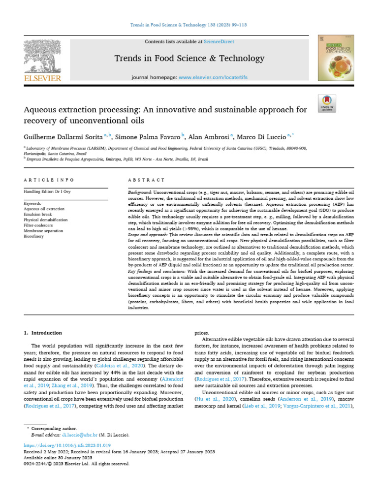 Aqueous Extraction Processing Pdf Emulsion