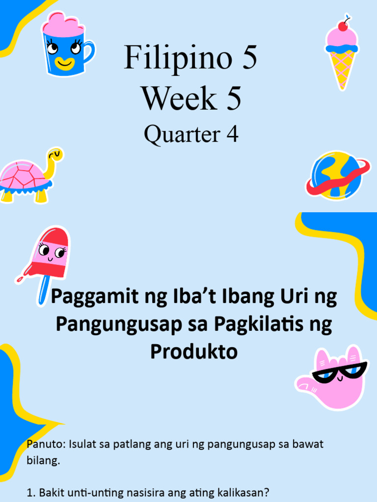 Filipino 5 Week 5: Quarter 4 | PDF