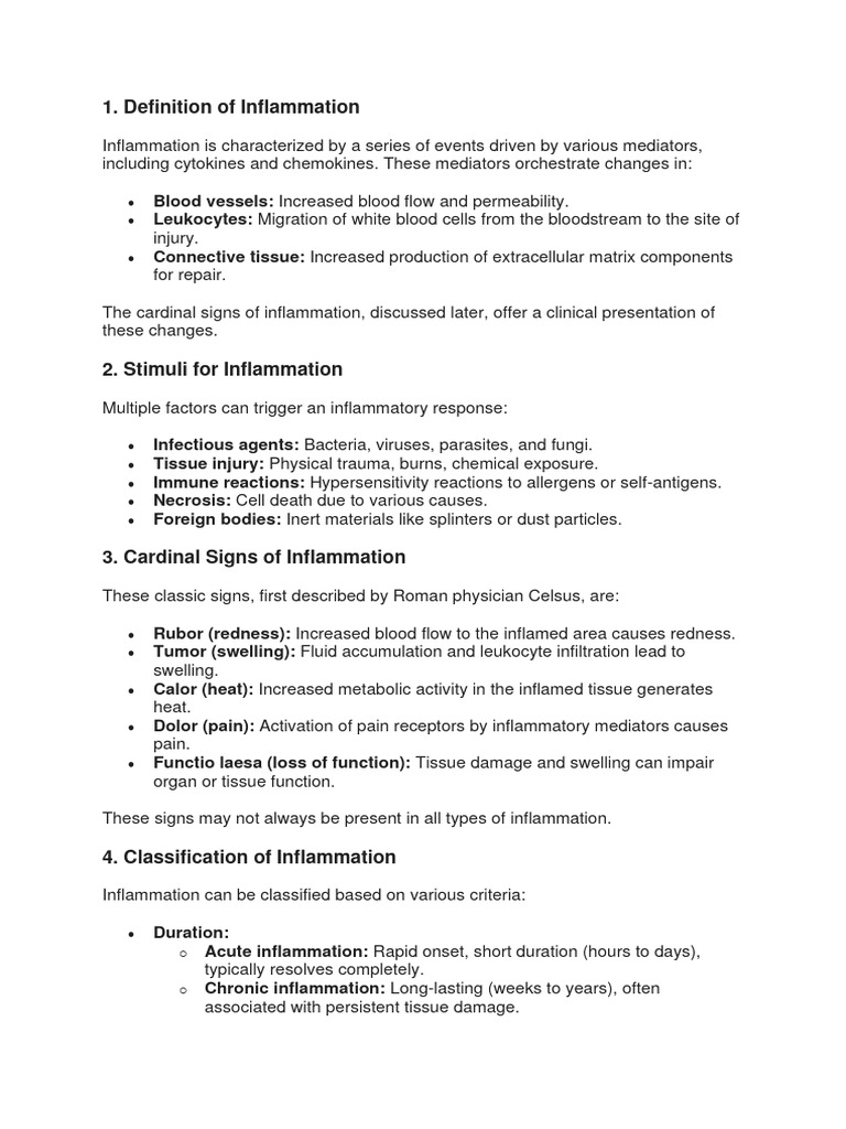 Inflammation Notes | PDF | Inflammation | Macrophage