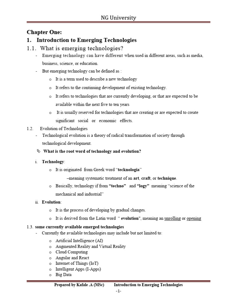 Re-Compiled Intro To Emerging Technologies | PDF | Internet Of Things | Artificial Intelligence
